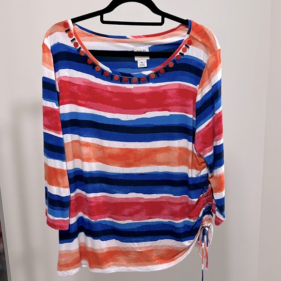 Ruby Rd. | Tops | Ruby Rd Favorites Xl Multicolor Top With Collar ...